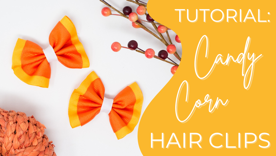 DIY Candy Corn Hair Clips – Ribbon and Bows Oh My!
