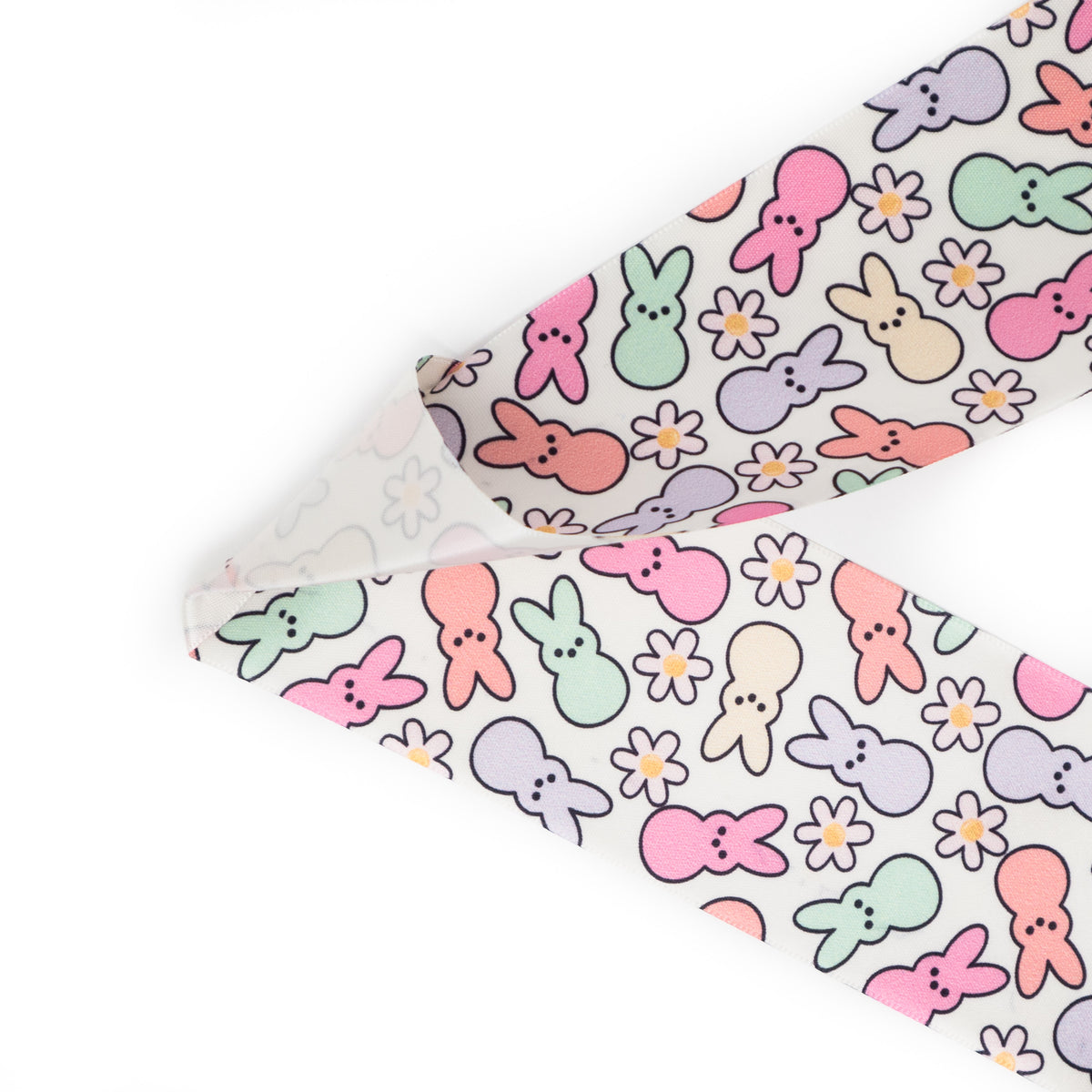 Daisy Bunnies Printed Satin – Ribbon and Bows Oh My!