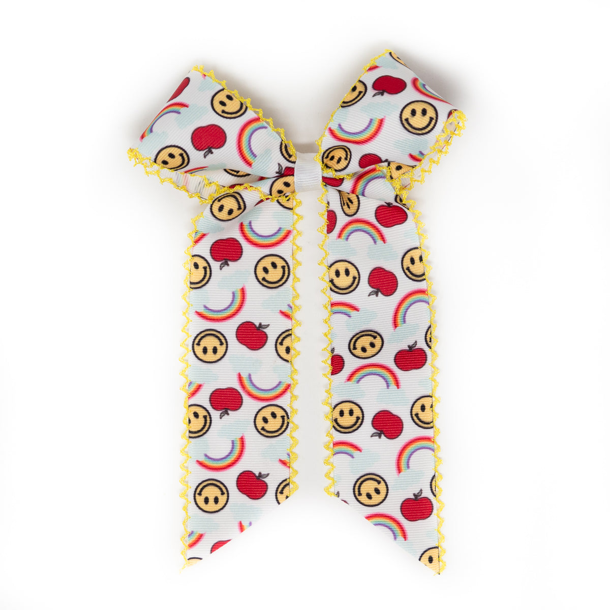 Back-to-School Smileys with Yellow Moonstitch – Ribbon and Bows Oh My!