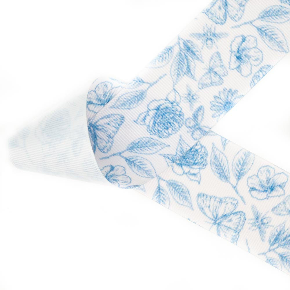 Vintage Blue Floral – Ribbon and Bows Oh My!